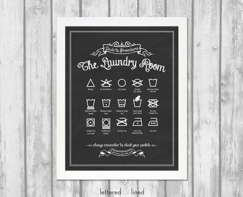 Guide to Procedures: The Laundry Room print Laundry | Etsy