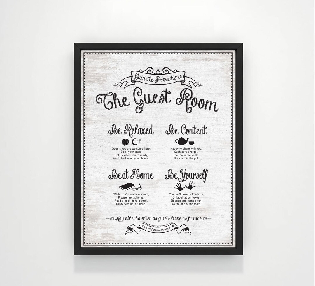 Guest Room Wall Decor Guide to Procedures | Guest Bedroom Welcome Art ...