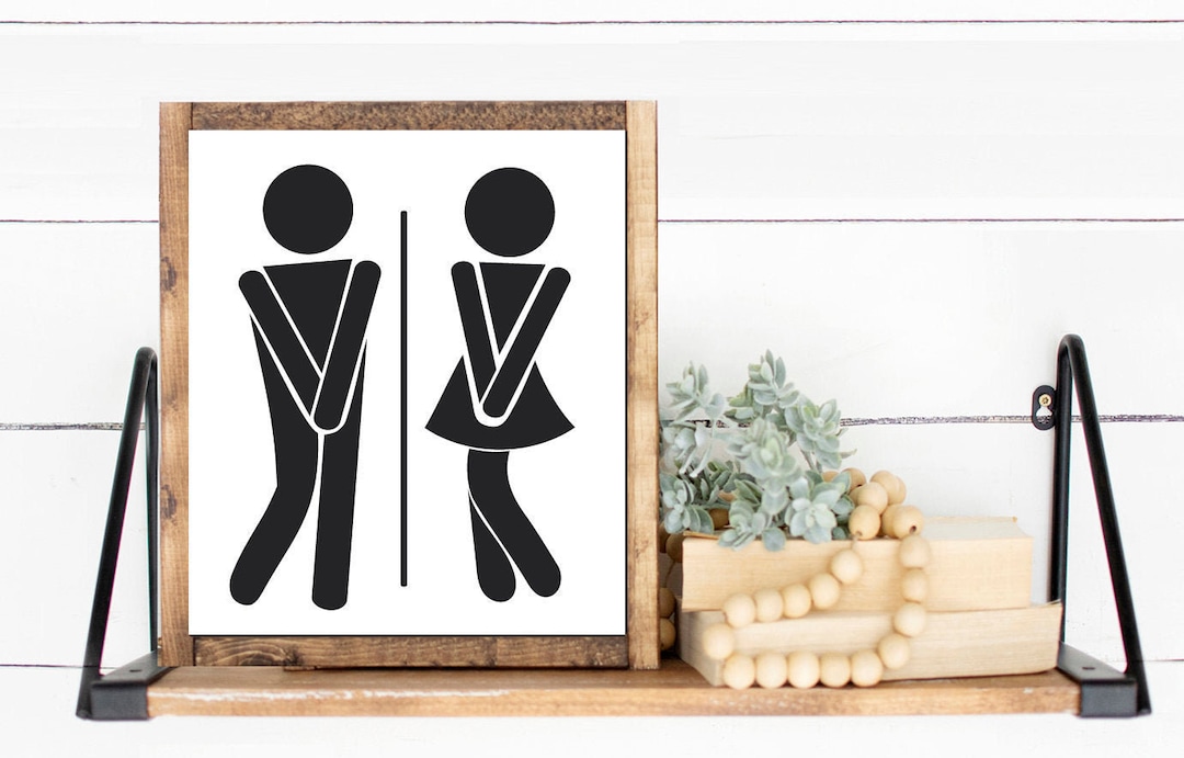 Funny Restroom Sign: Bathroom Humor Wall Art, Print, Framed Print, or ...