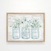 Eucalyptus Blue Mason Jar Labels Trio Turquoise Aqua Green Bouquet ...