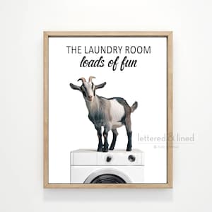 Laundry Wall Art Goat on Washing Machine the Laundry Room Loads of Fun ...