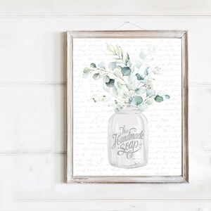 Watercolor Barn in Flower Field Farmhouse Wall Art Country - Etsy