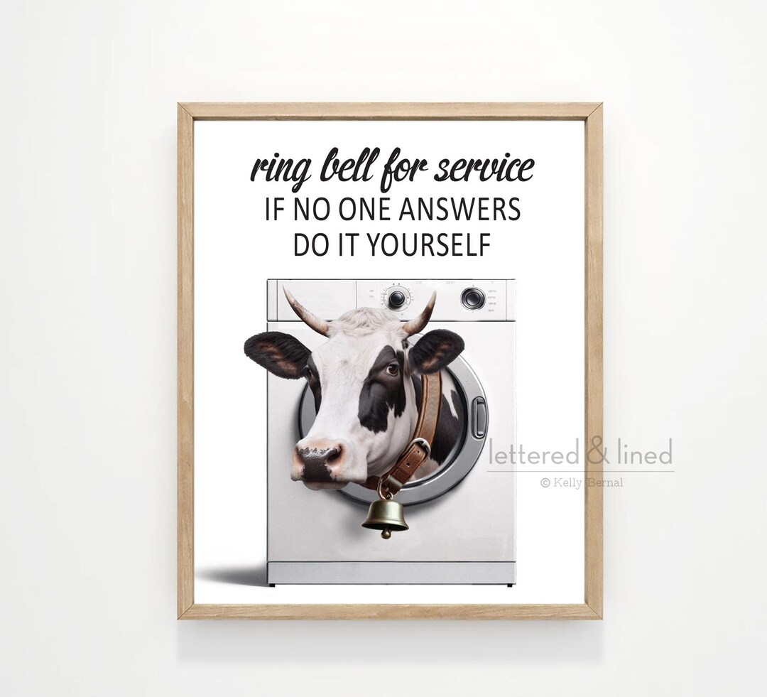 Funny Cow Laundry Room Print, Farmhouse Animal Art - Etsy