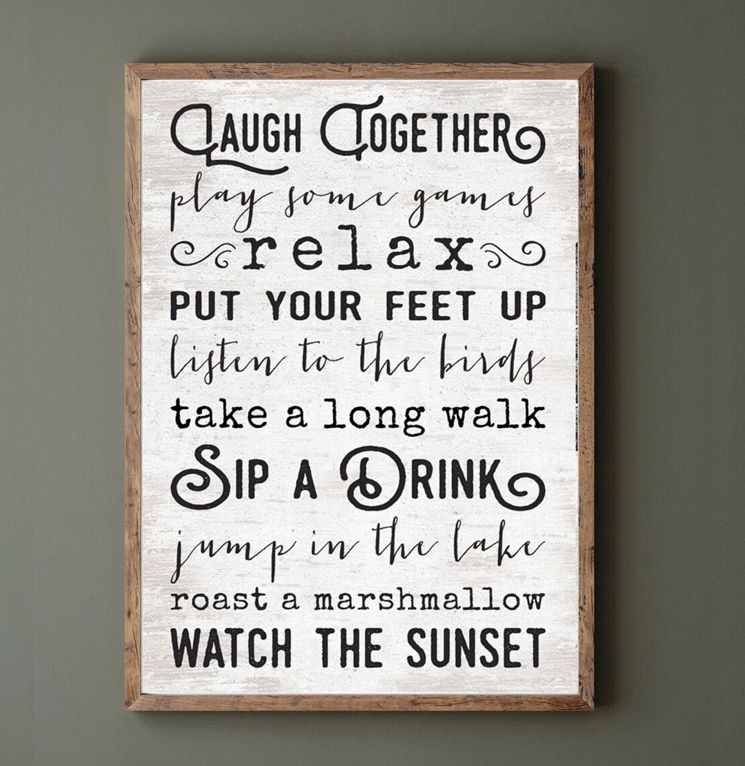 Rustic Rules Rustic Wall Decor | Original Rustic Art | Print, Framed ...