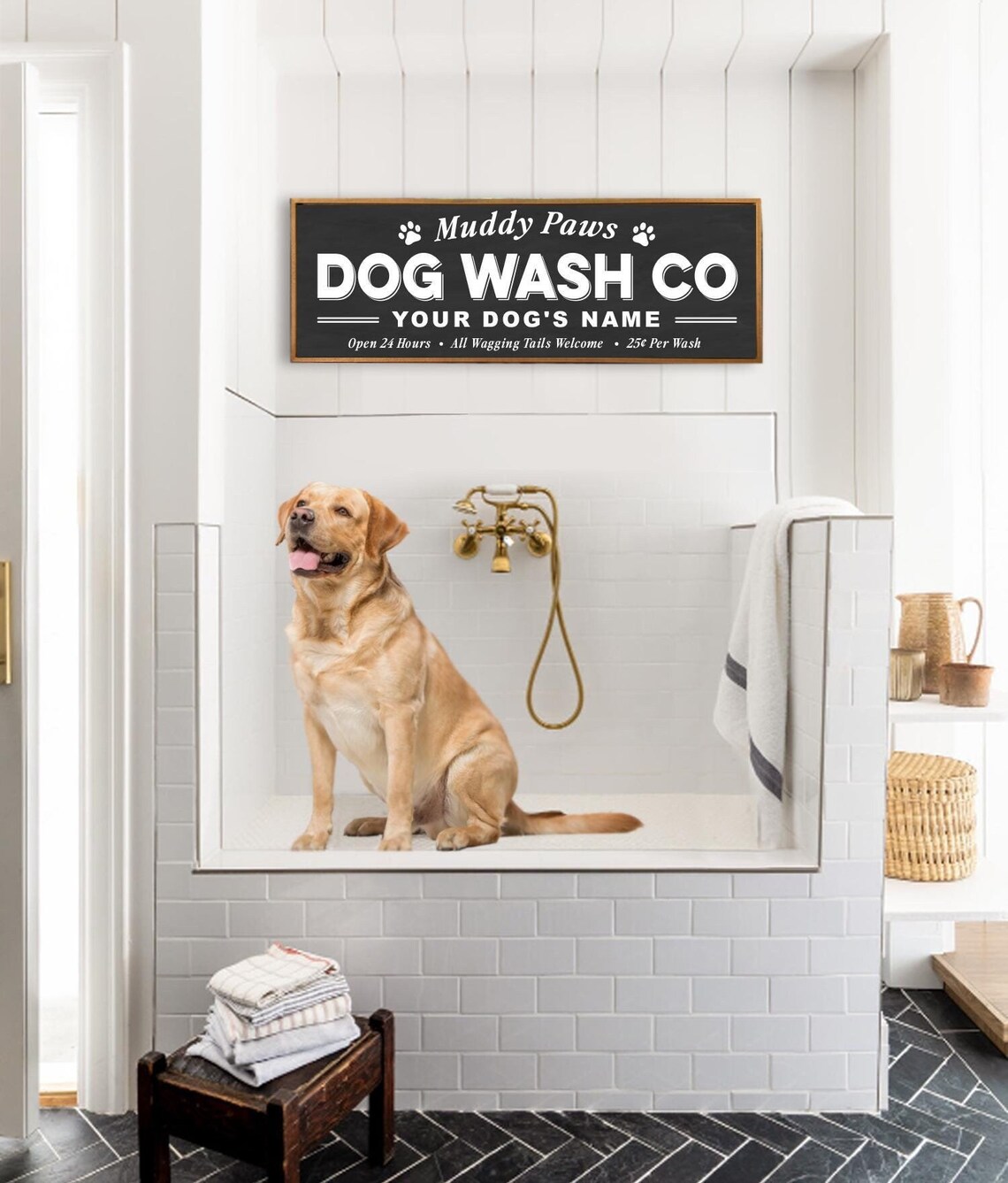 Personalized Dog Wash Sign: Custon Dog Name Wall Art Decor - Etsy
