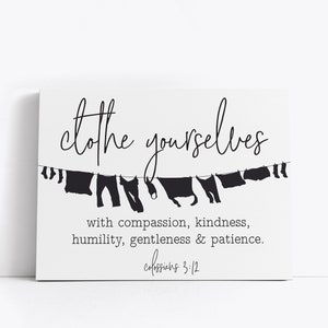 Laundry Wall Decor Art | Clothe Yourselves With Compassion Bible Verse ...