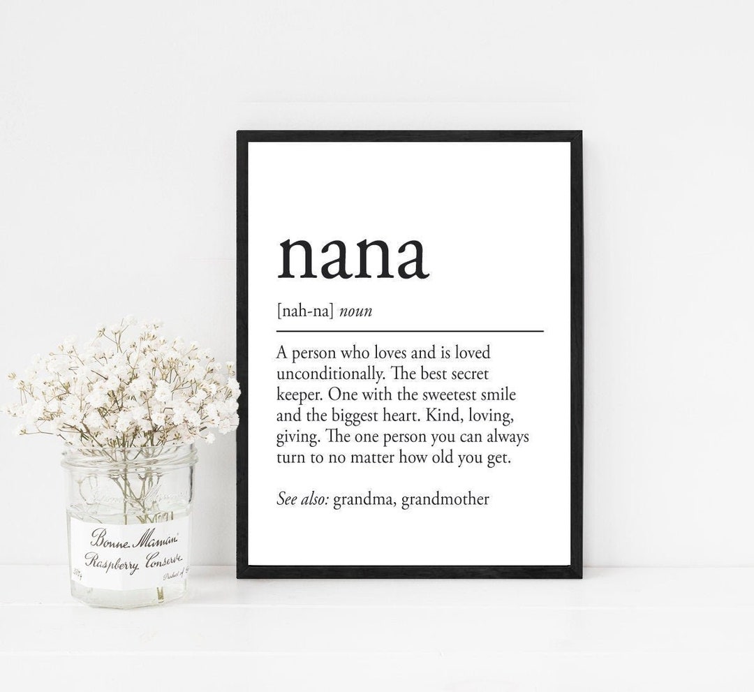 Nana Definition Sentimental Wall Decor | Gift for Grandma Grandmother ...