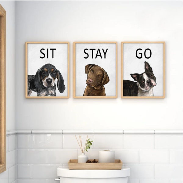Bathroom Signs Dogs - Etsy