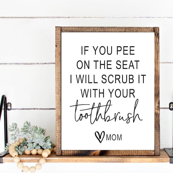 No Pee on Seat Sign - Etsy