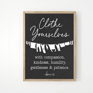Laundry Wall Decor Art | Clothe Yourselves Colossians 3:12 Bible Verse ...