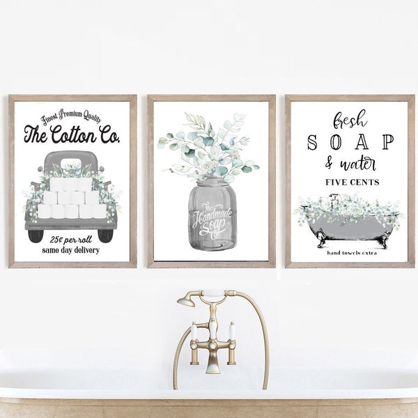 Farmhouse Bathroom Signs - Etsy