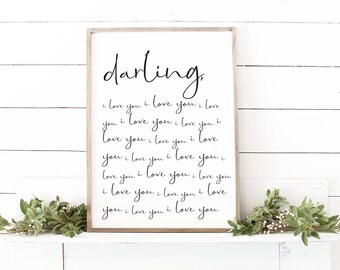 I Love You Darling Print - Etsy