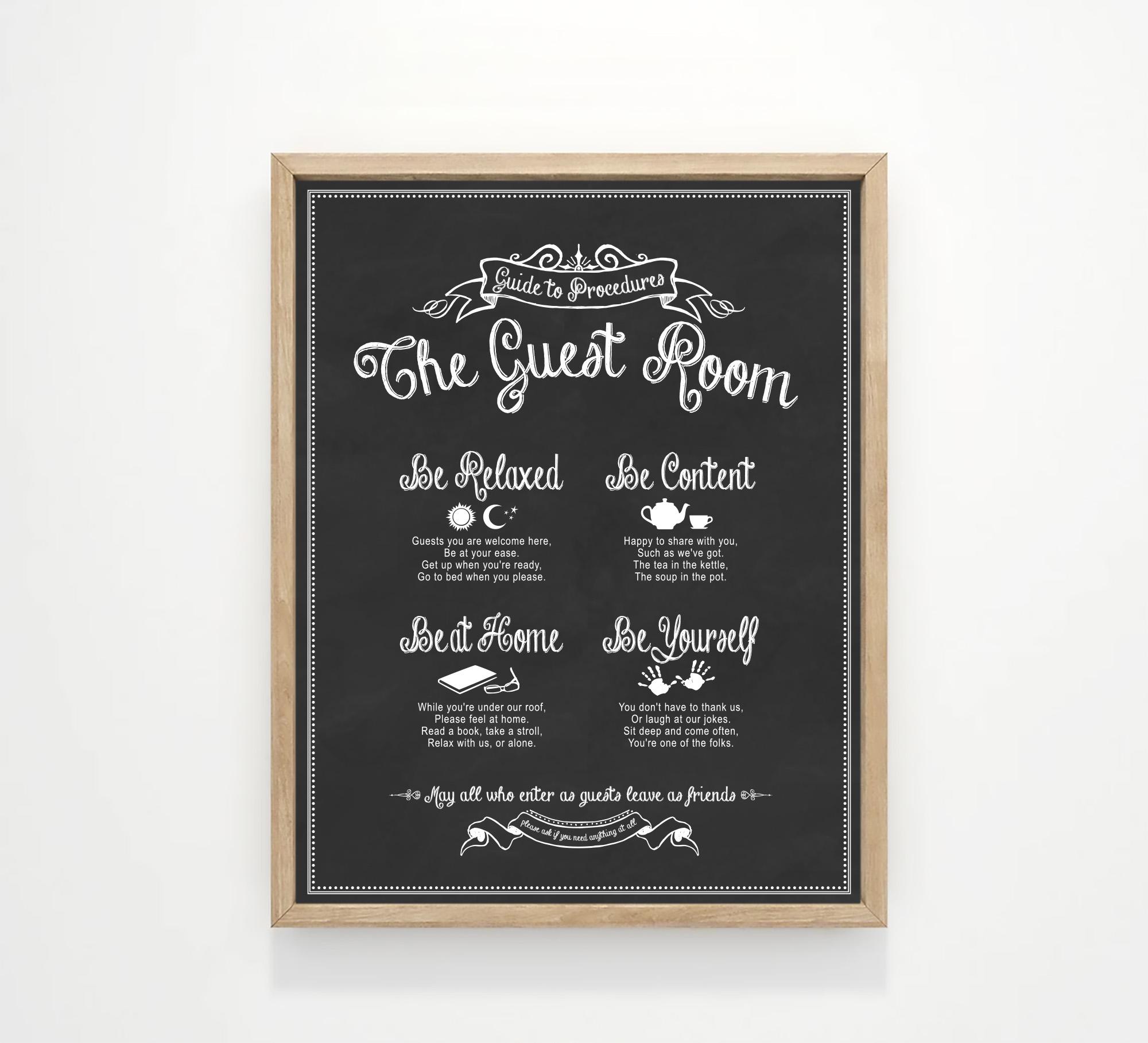Guest Room Wall Decor Guide to Procedures | Guest Bedroom Welcome Art ...