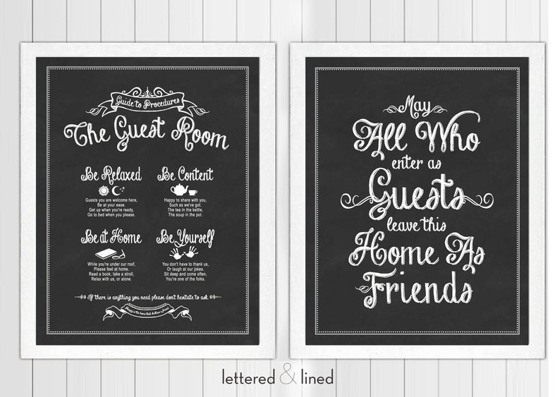 Guest Room Print Set: Guide to Procedures and May All Who - Etsy