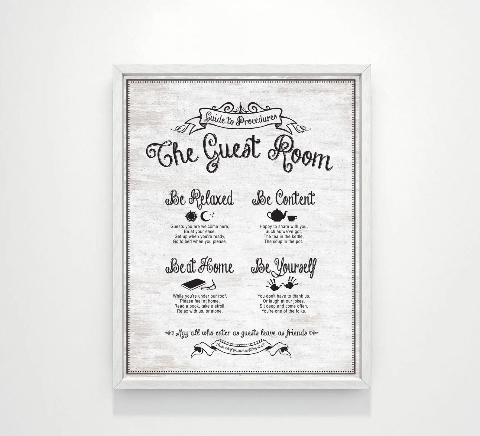 Guest Room Wall Decor Guide to Procedures | Guest Bedroom Welcome Art ...