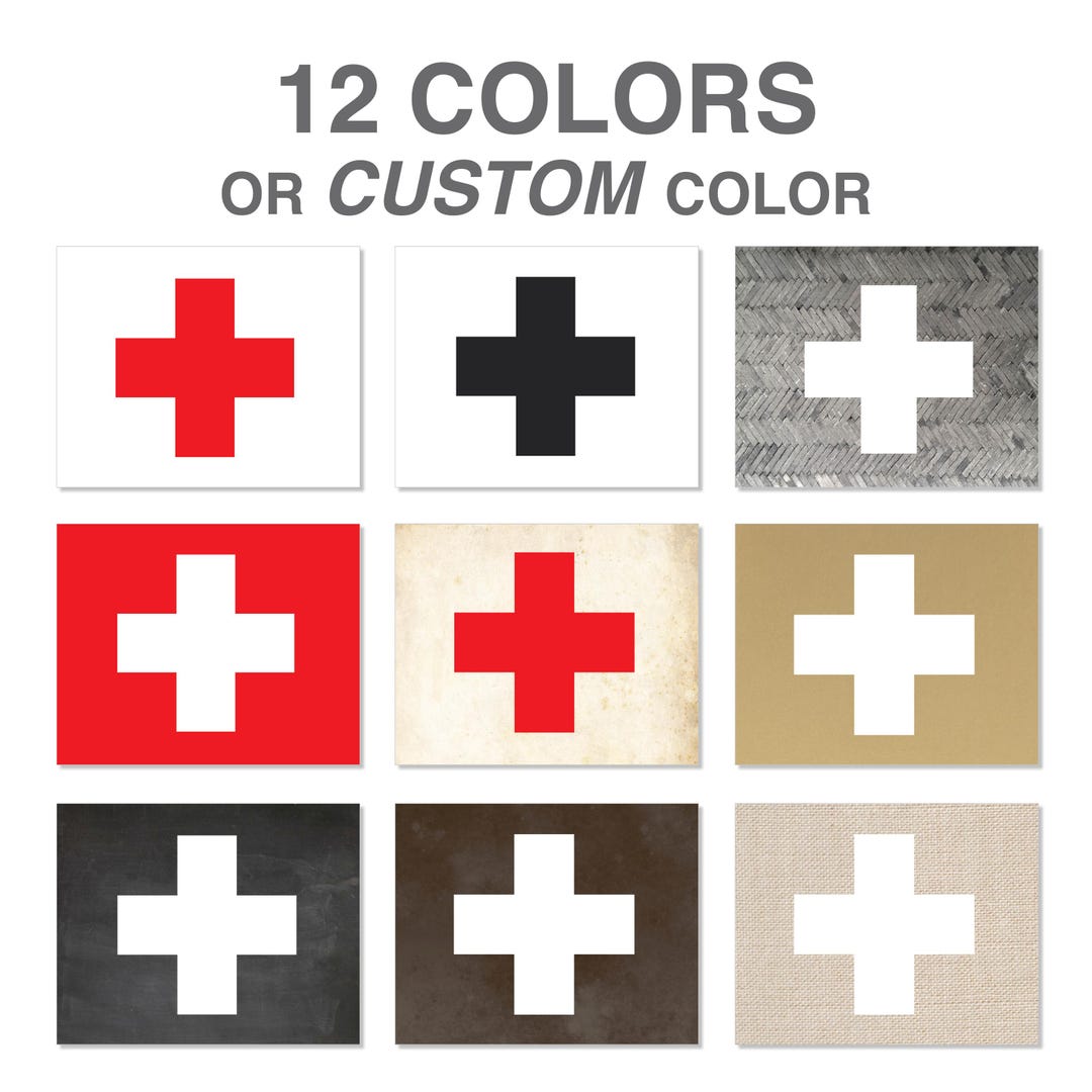 Swiss Cross Wall Decor | Vintage Red Cross Arm Flag | American Red ...