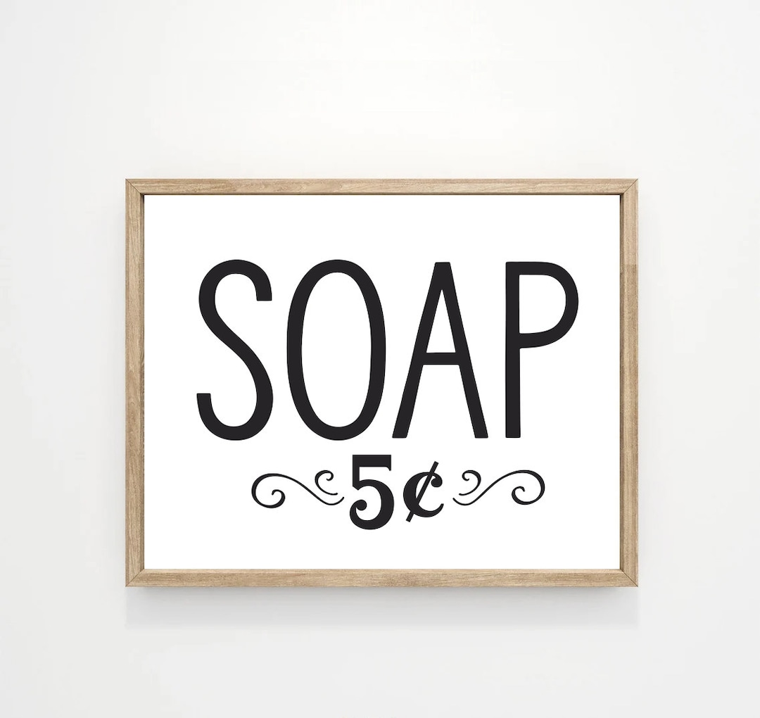 Soap 5 Cents Vintage Bathroom Wall Art | Classic Modern Spa Bathroom ...