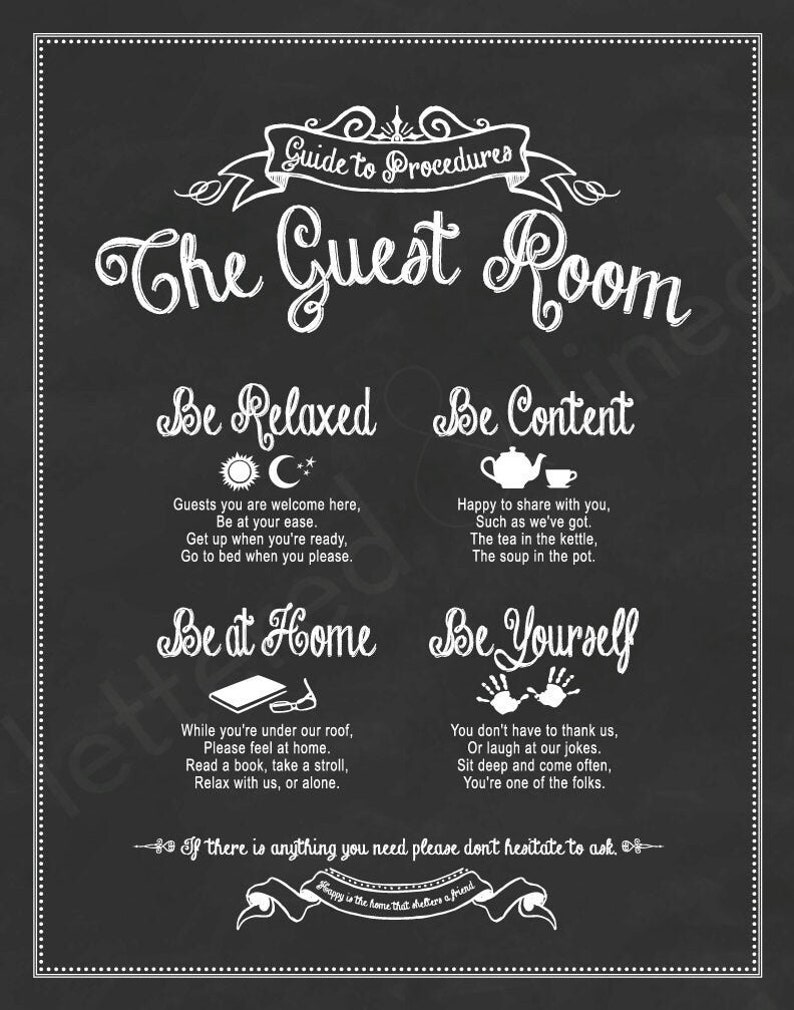 Guest Room Print Set: Guide to Procedures and May All Who - Etsy