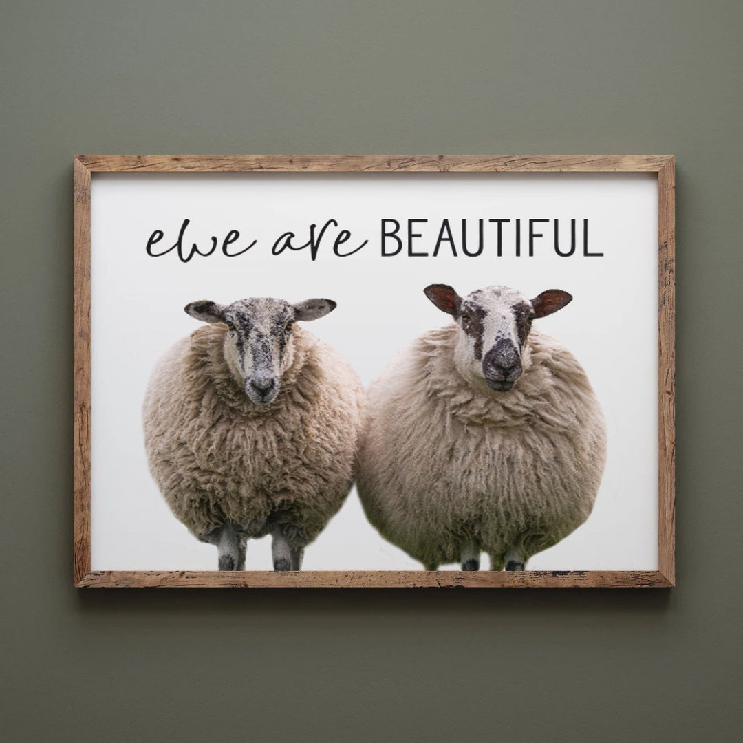 Ewe Are Beautiful Sheep Horiz Bathroom Wall Art | Girls Bathroom Wall ...