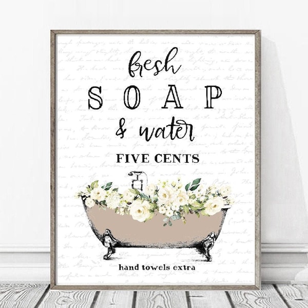 Hot Water Soap Sign - Etsy