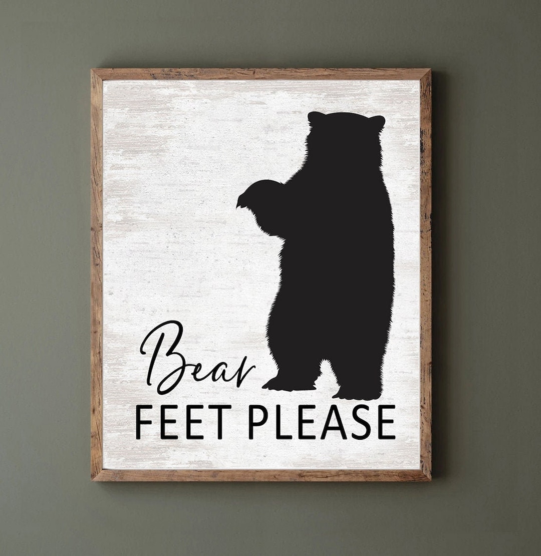 Bear Feet Please Rustic Wall Decor | Bare Feet Please | Take Your Shoes ...