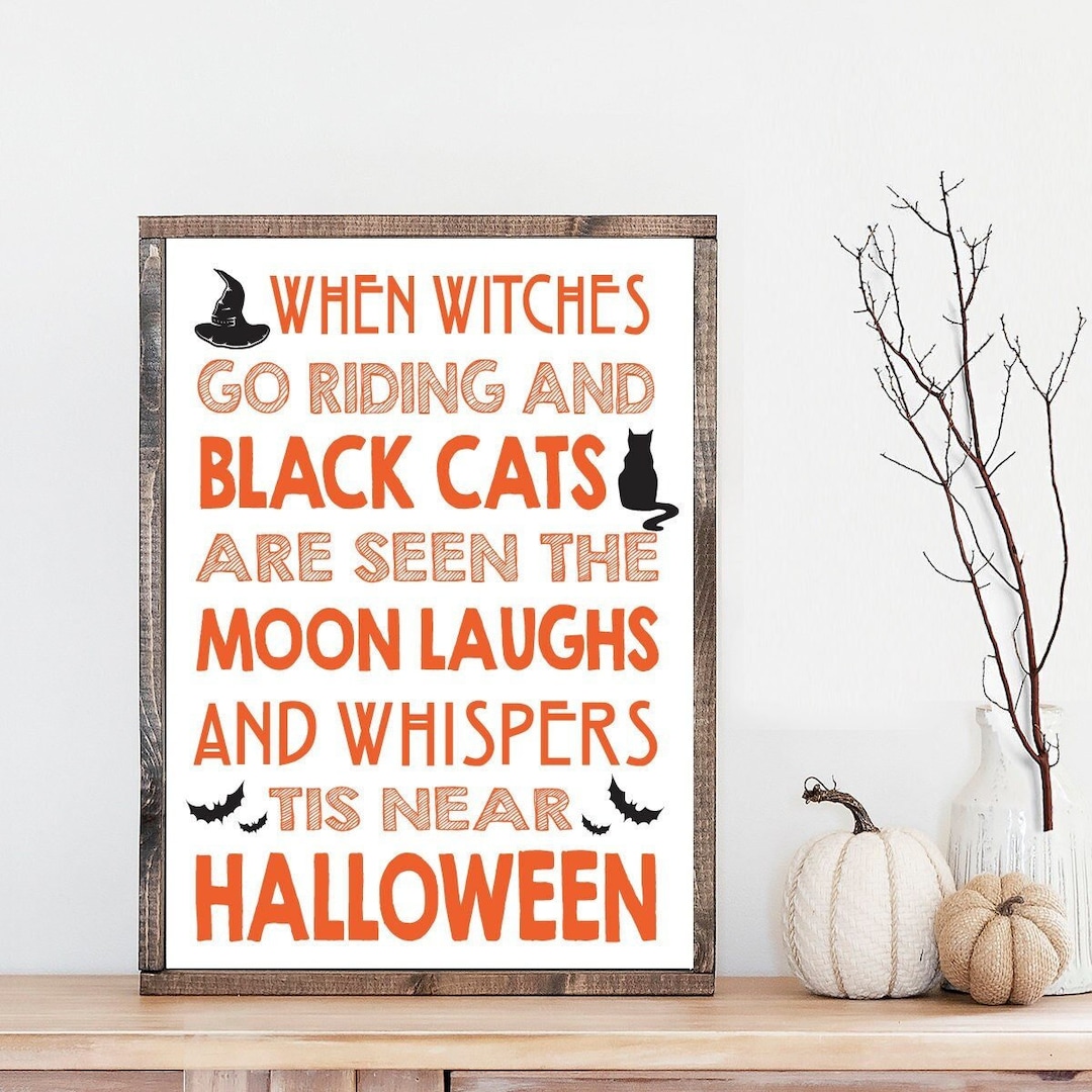 When Witches Go Riding Print 3 Backgrounds no Frame Halloween Black ...