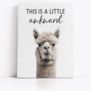 Funny Llama Bathroom Wall Art | Awkward Humor Decor (print, Framed ...