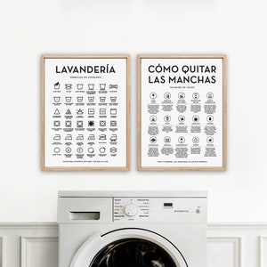 Spanish Laundry Room Art: Symbols & Stain Guide - Set of 2 - Etsy