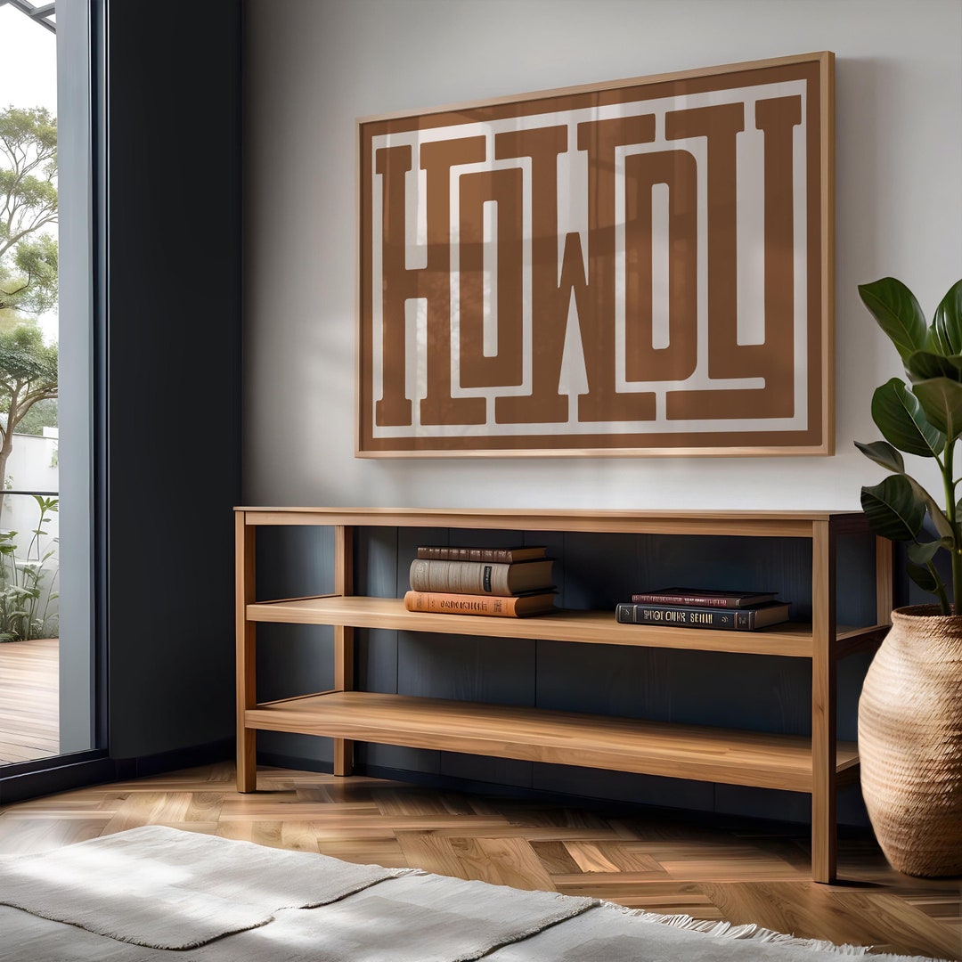 Howdy Tan Typography Wall Art, Western Decor, Southwestern Type Sign ...