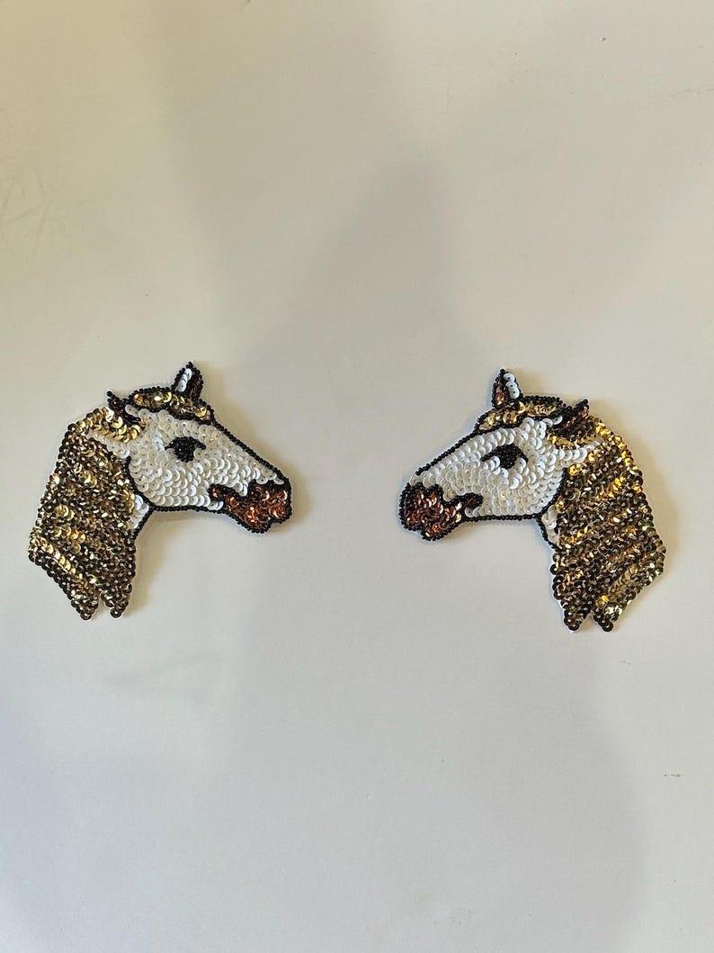 Equestrian Sequin and Bead Appliqué Patch - Etsy
