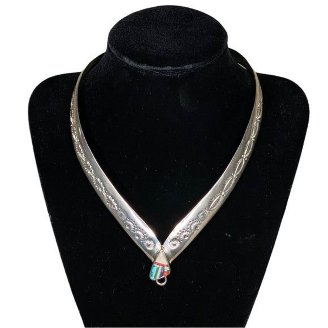 David Tune Sterling Silver Inlaid Choker - Etsy