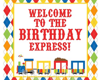 Train Welcome Sign Party - Etsy