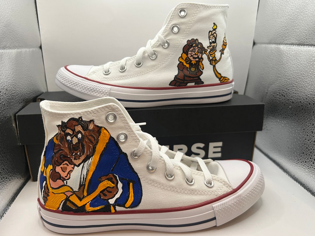 Disney Beauty and the Beast Shoes Hand Painted Disney Shoes Women's ...