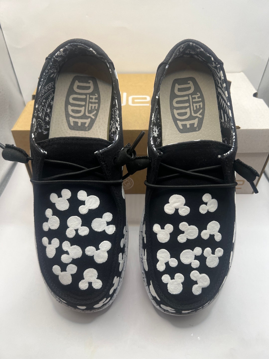 Hey Dude Mickey Mouse Shoes Minnie Mouse Shoes Hand Painted Shoes Hand ...