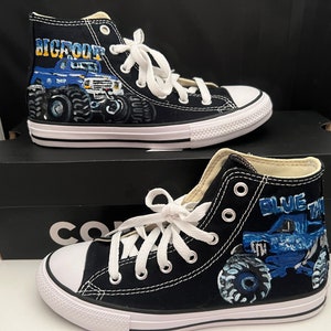 Hand Painted Monster Truck Vans Monster Truck Shoes Vans Grave Digger ...
