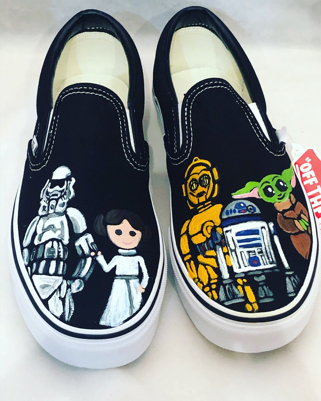 Star Wars Shoes Hand Painted Disney Shoes Women's Kids Disney Baby Yoda ...