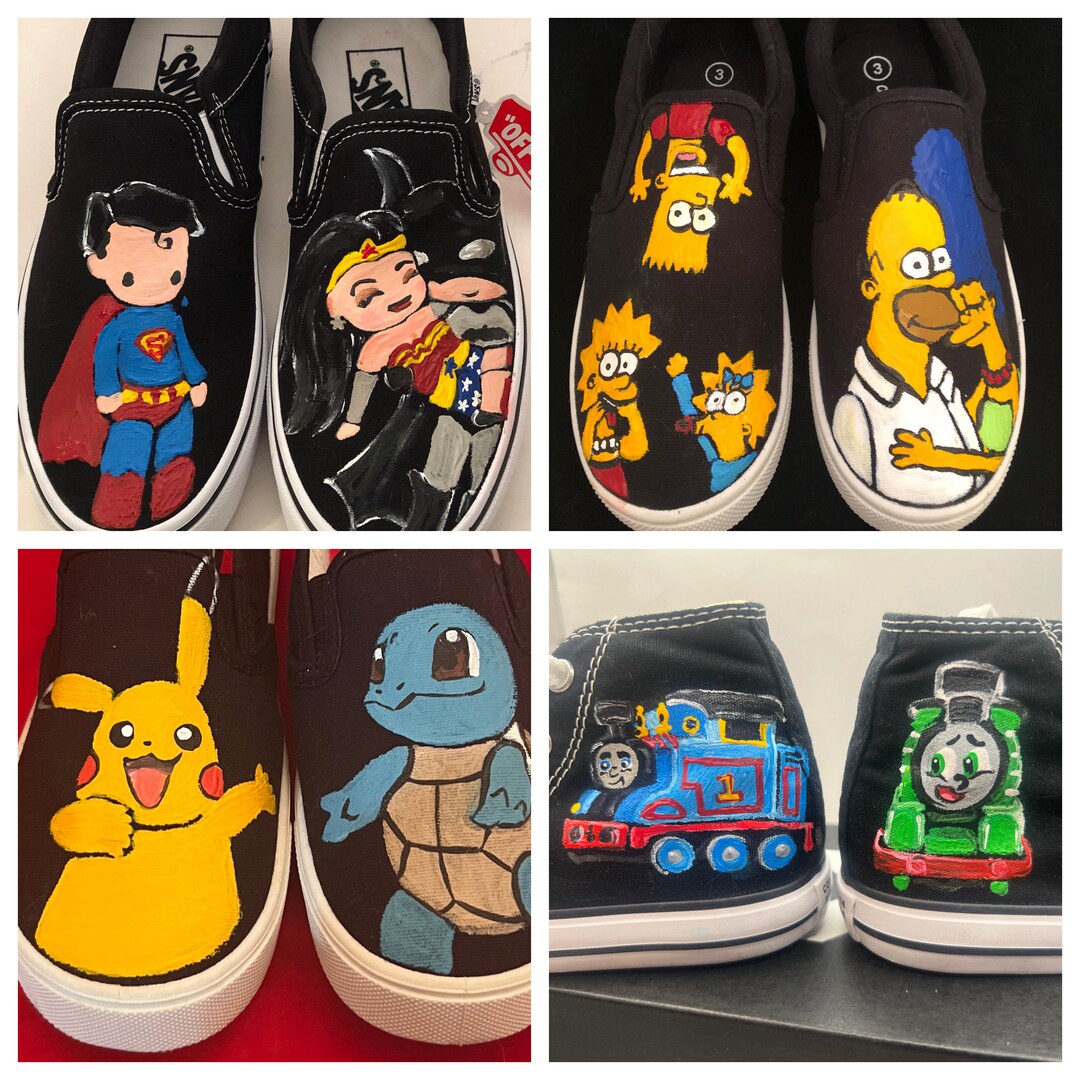 Cartoon Painted Shoes Thomas the Train Shoes Simpsons Shoes Batman ...