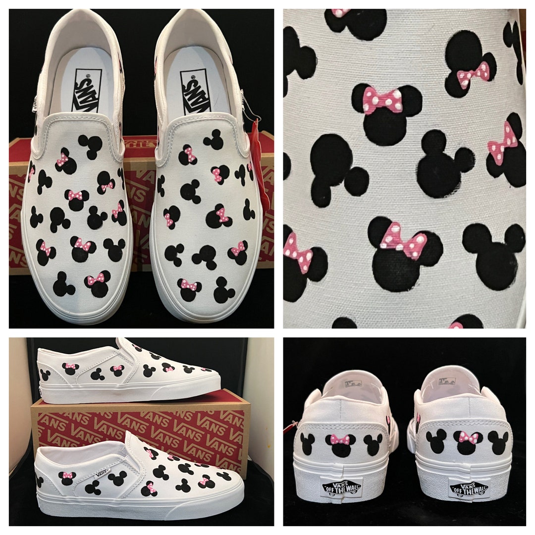 Mickey and Minnie Shoes Hand Painted Minnie Mouse Shoes Disney Shoes ...