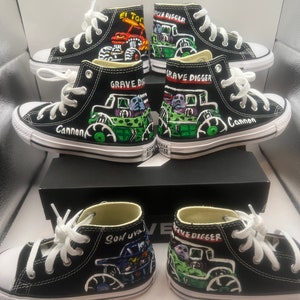 Hand Painted Monster Truck Vans Monster Truck Shoes Vans Grave Digger ...