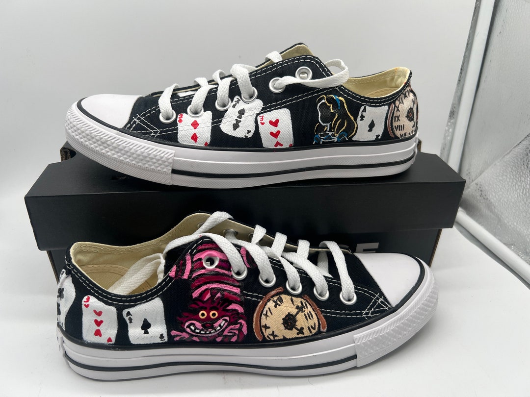 Disney Alice in Wonderland Shoes Hand Painted Cheshire Cat Shoes Women ...