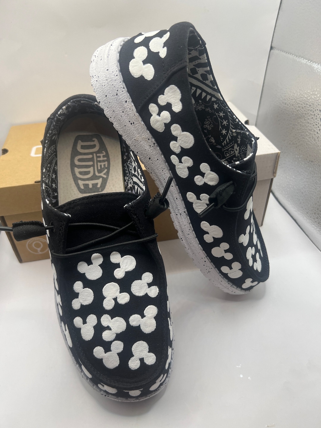 Hey Dude Mickey Mouse Shoes Minnie Mouse Shoes Hand Painted Shoes Hand ...
