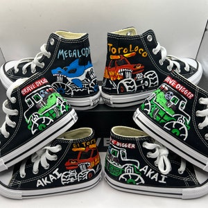 Hand Painted Monster Truck Vans Monster Truck Shoes Vans Grave Digger ...