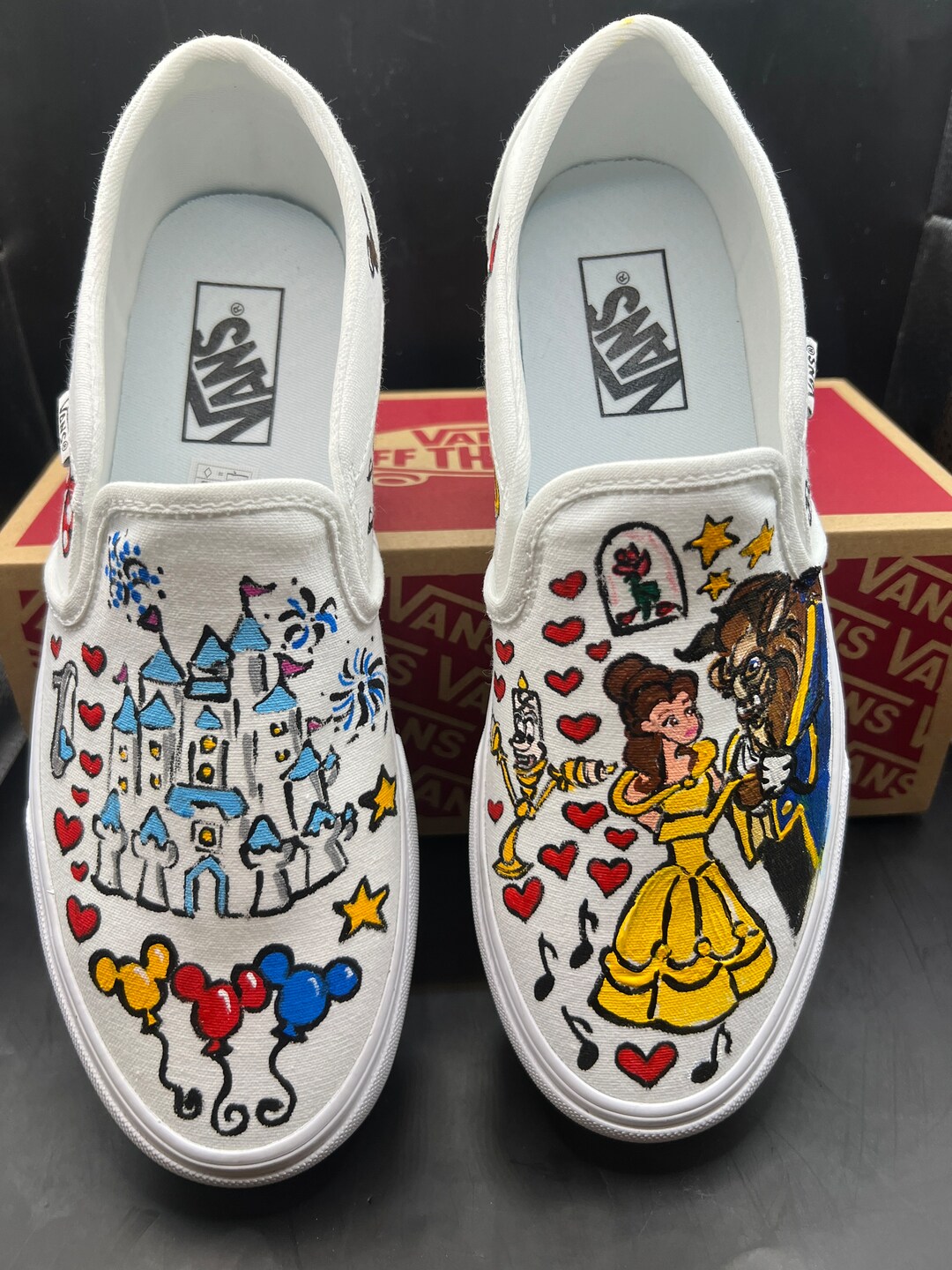Disney Beauty and the Beast Shoes Hand Painted Disney Shoes - Etsy