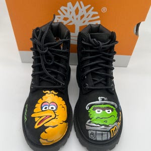Sesame Street Boots Shoes Hand Painted Sesame Street Timberland Boots ...