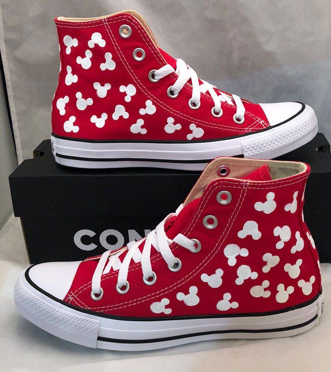 Mickey and Minnie Shoes Hand Painted Minnie Mouse Shoes Disney Shoes ...