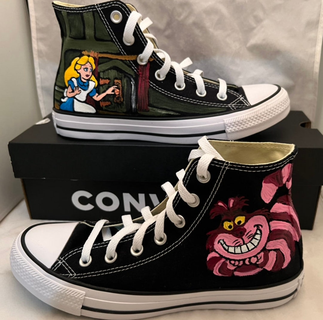 Disney Alice in Wonderland Shoes Hand Painted Cheshire Cat Shoes Women ...