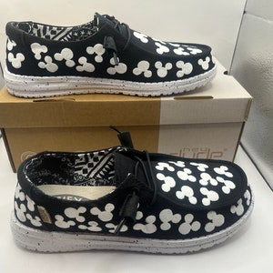 Hey Dude Mickey Mouse Shoes Minnie Mouse Shoes Hand Painted Shoes Hand ...