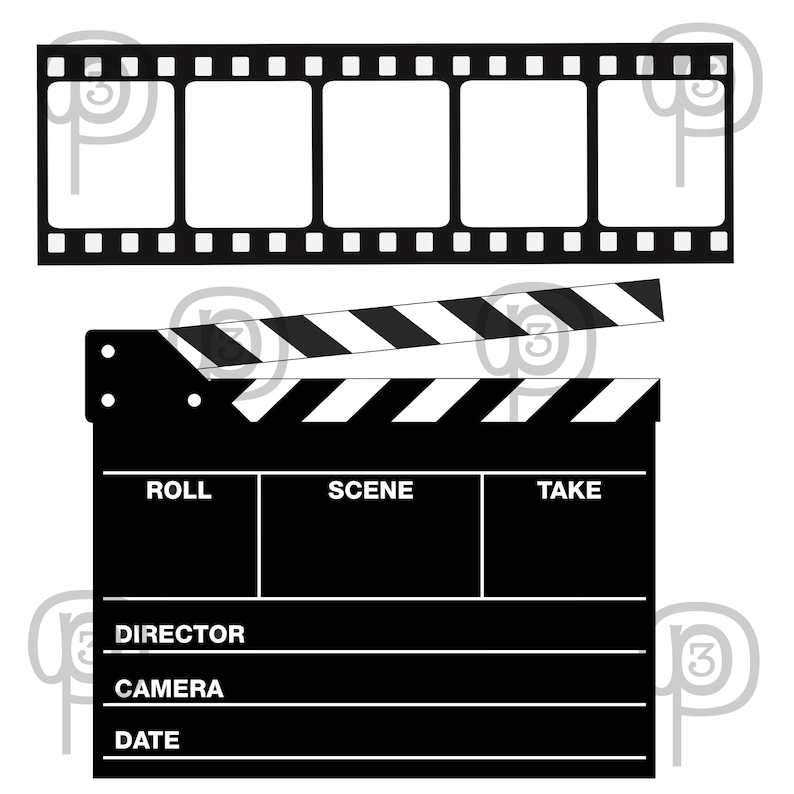 Clapboard and Film Strip Digital Files - Etsy