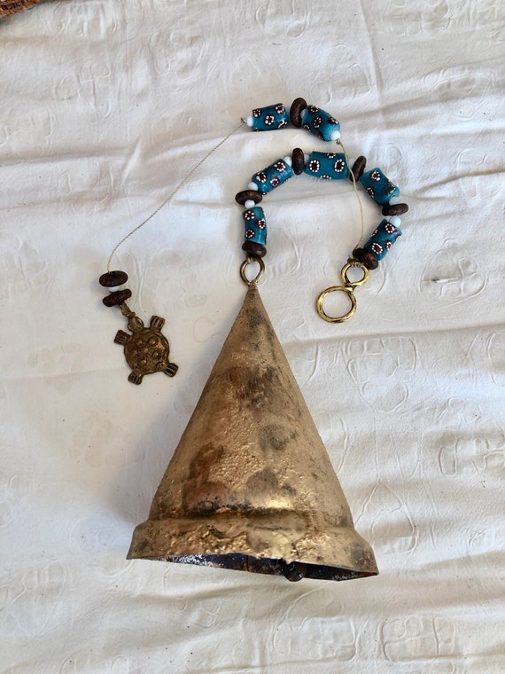 Hanging Bell Cone Shape Bell African Painted Glass Beads | Etsy