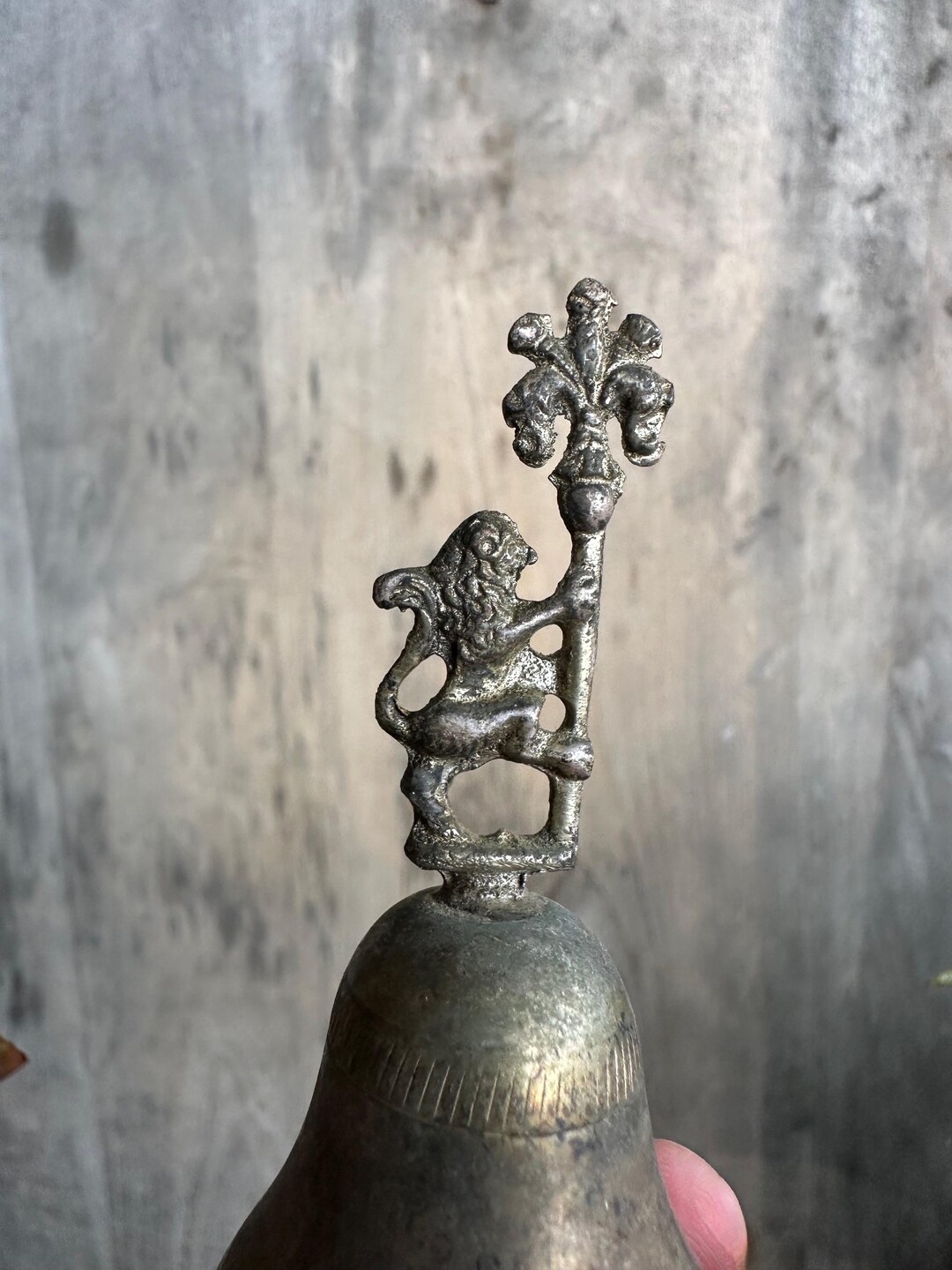 Vintage Collector's Bell, Hand Held Bell, Lion Figural Bell, Family ...